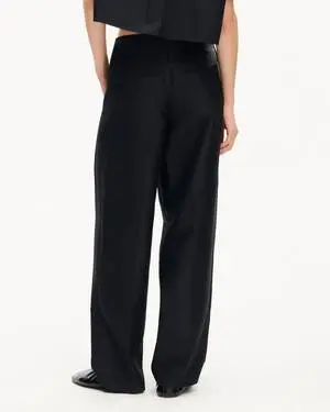 Kenzo Tailored Pleated Loose Pants In Wool And Silk