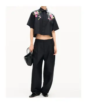 Kenzo Tailored Pleated Loose Pants In Wool And Silk