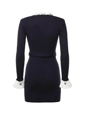 SELF-PORTRAIT Flower Detailed Knitted Mini Dress