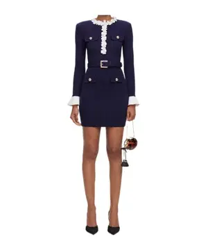 SELF-PORTRAIT Flower Detailed Knitted Mini Dress