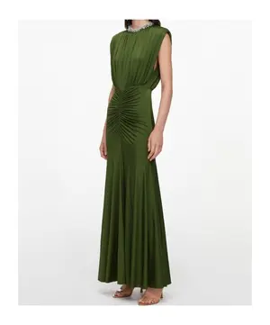 SELF-PORTRAIT Jersey Gathered Maxi Dress