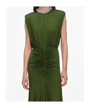 SELF-PORTRAIT Jersey Gathered Maxi Dress