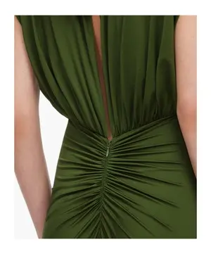 SELF-PORTRAIT Jersey Gathered Maxi Dress