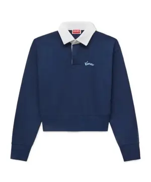 KENZO Kenzo KENZO Varsity Embroidered Long Sleeve Polo Shirt