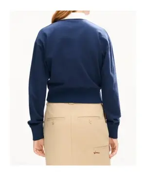 Kenzo Varsity Embroidered Long Sleeve Polo Shirt - Blue-black