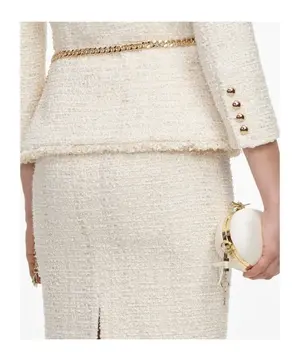 SELF-PORTRAIT Boucle Tailored Chain Midi Dress