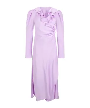 Philosophy Di Lorenzo Serafini Long-sleeved Ruffled Neckline Wrap Dress