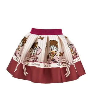 Monnalisa Graphic-print Box-pleat Skirt