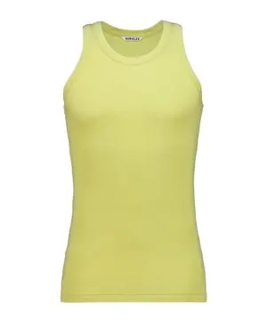 Auralee Ribbed-knit Tank Top - Yellow