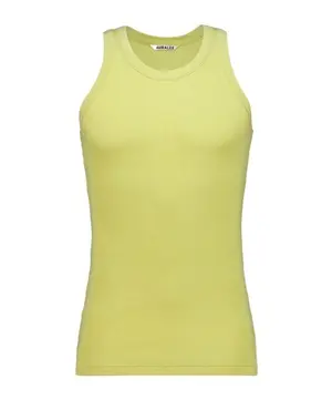 Auralee Ribbed Knit Tank Top - Yellow