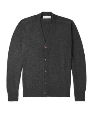 Brunello Cucinelli Long-sleeved Cardigan - Carboneamaranto