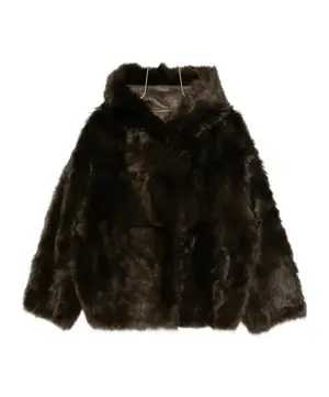 YVES SALOMON Hooded Jacket - Black