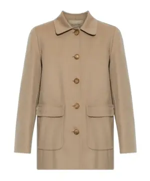 Valentino Garavani Collared Long-sleeved Casual Jacket - Beige