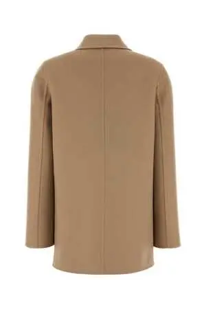 Valentino Garavani Logo-embellished Patch-pocket Coat - Beige