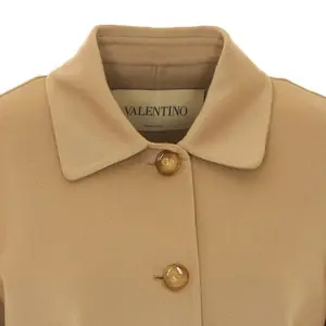 Valentino Garavani Logo-embellished Patch-pocket Coat - Beige