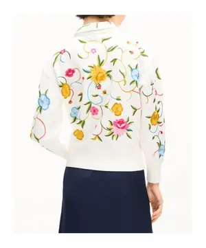 Kenzo Wildflower' Embroidered Half Zip Sweatshirt In Cotton