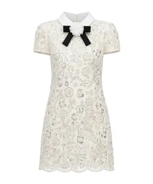 SELF-PORTRAIT Embellished Collar Mini Dress
