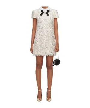 SELF-PORTRAIT Embellished Collar Mini Dress
