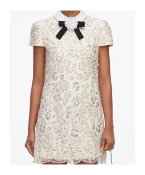 SELF-PORTRAIT Embellished Collar Mini Dress