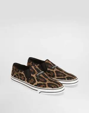 Dolce & Gabbana Dg Sailing Leopard Print Slip-on Sneakers - Multicolor