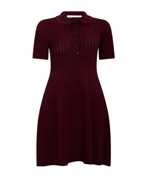 Philosophy Di Lorenzo Serafini Short-sleeved Knit Dress - Wine Red
