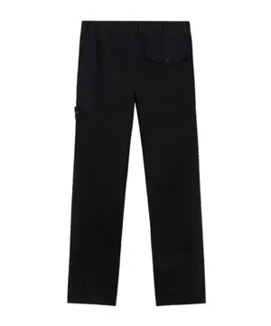 Stone Island Regular-fit Chino Trousers With Snap-flap Pocket - Black