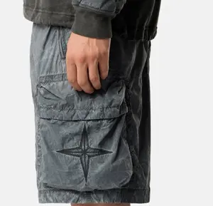 Stone Island Wide Leg Cargo Bermuda Shorts