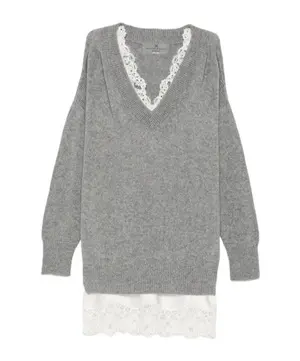 Ermanno Scervino Lace-trimmed V-neck Mini Dress