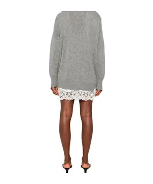 Ermanno Scervino Lace-trimmed V-neck Mini Dress