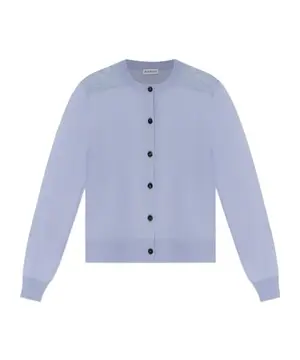 Burberry Crewneck Cardigan With Button Closure - Blue