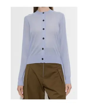Burberry Crewneck Cardigan With Button Closure