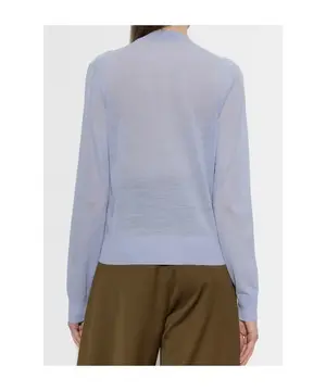 Burberry Crewneck Cardigan With Button Closure