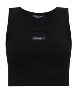 Dolce & Gabbana Round Neck Sleeveless Vest - Black