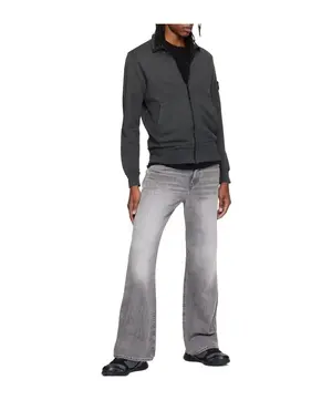 Stone Island Mock Neck Zip-up Sweatshirt