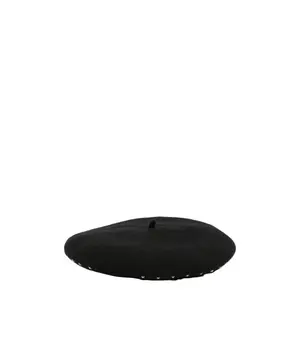 Emporio Armani Studded Logo-embroidered Beret - Black