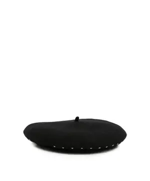Emporio Armani Studded Logo-embroidered Wool Beret