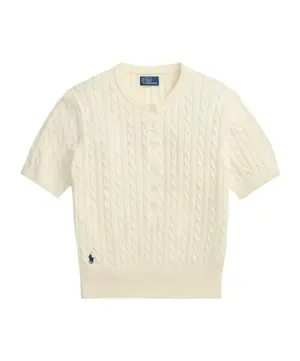 Polo Ralph Lauren Polo Ralph Lauren Cable-Knit Short-Sleeve Henley Sweater No