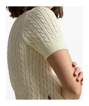 Polo Ralph Lauren Cable-knit Short-sleeve Henley Sweater - No