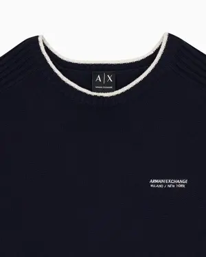 Armani Exchange Regular Fit Pullover In A Cotton Blend