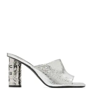Givenchy Tape Logo-print Heeled Sandals - Silver