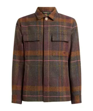 Etro Shacket In Cashmere And Wool Madras - Color