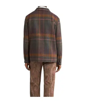 Etro Shacket In Cashmere And Wool Madras