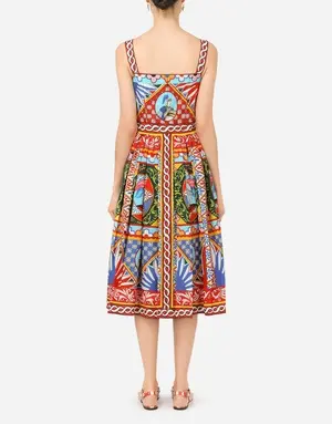 Dolce & Gabbana Printed Square Neck Midi Dress