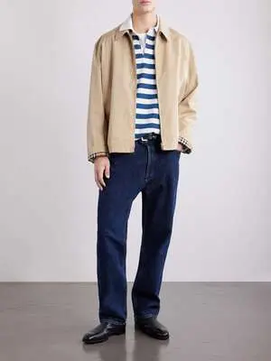 Burberry Logo-embroidered Striped Cotton Polo Sweater