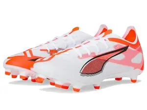 PUMA Ultra 5 Match Firm/ Artificial Ground Soccer Cleats Soccer Shoes Black-glowing Red - White