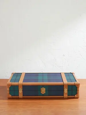 Ralph Lauren Sawyer Checked Canvas And Leather Poker Set
