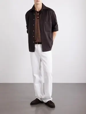 A.p.c. Tristan Logo-embroidered Striped Cotton Polo Shirt