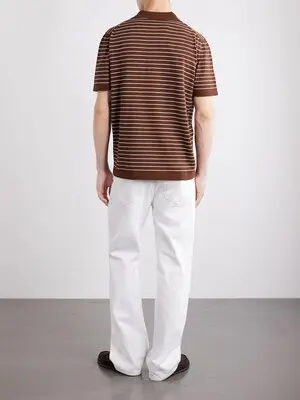 A.p.c. Tristan Logo-embroidered Striped Cotton Polo Shirt