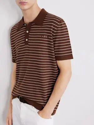 A.p.c. Tristan Logo-embroidered Striped Cotton Polo Shirt