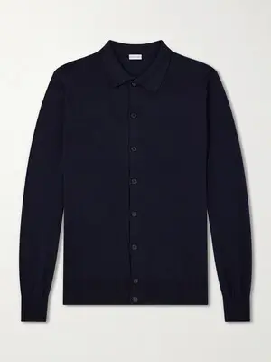 Caruso Silk And Cotton-blend Cardigan - Blue